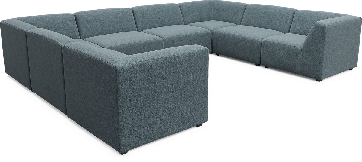 Cindy Crawford Calay Teal Blue,Green 8 Pc Outdoor Sectional | Rooms to Go