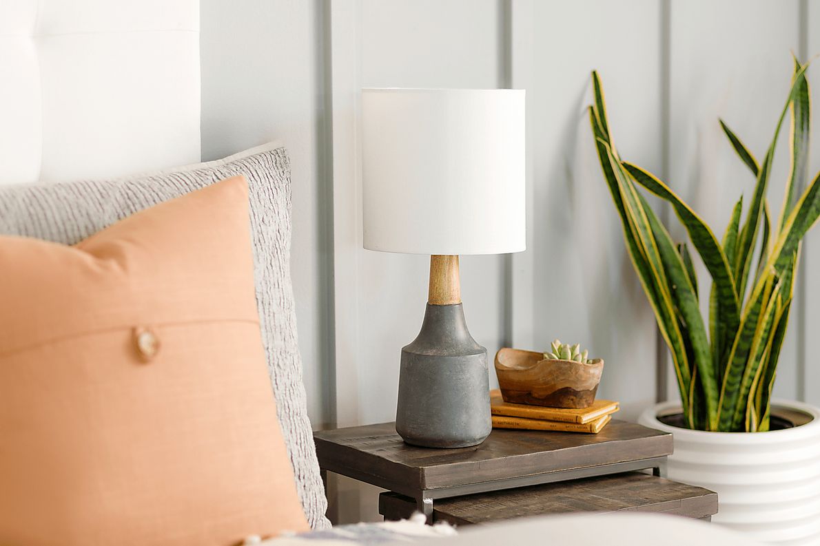 Calcite Circle Blue Lamp - Rooms To Go