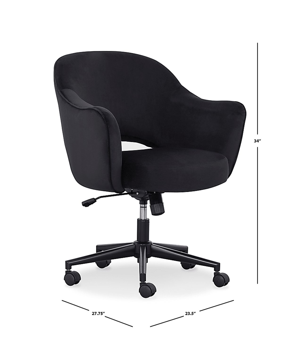 Caldee Black Polyester Fabric Office Chair | Rooms to Go