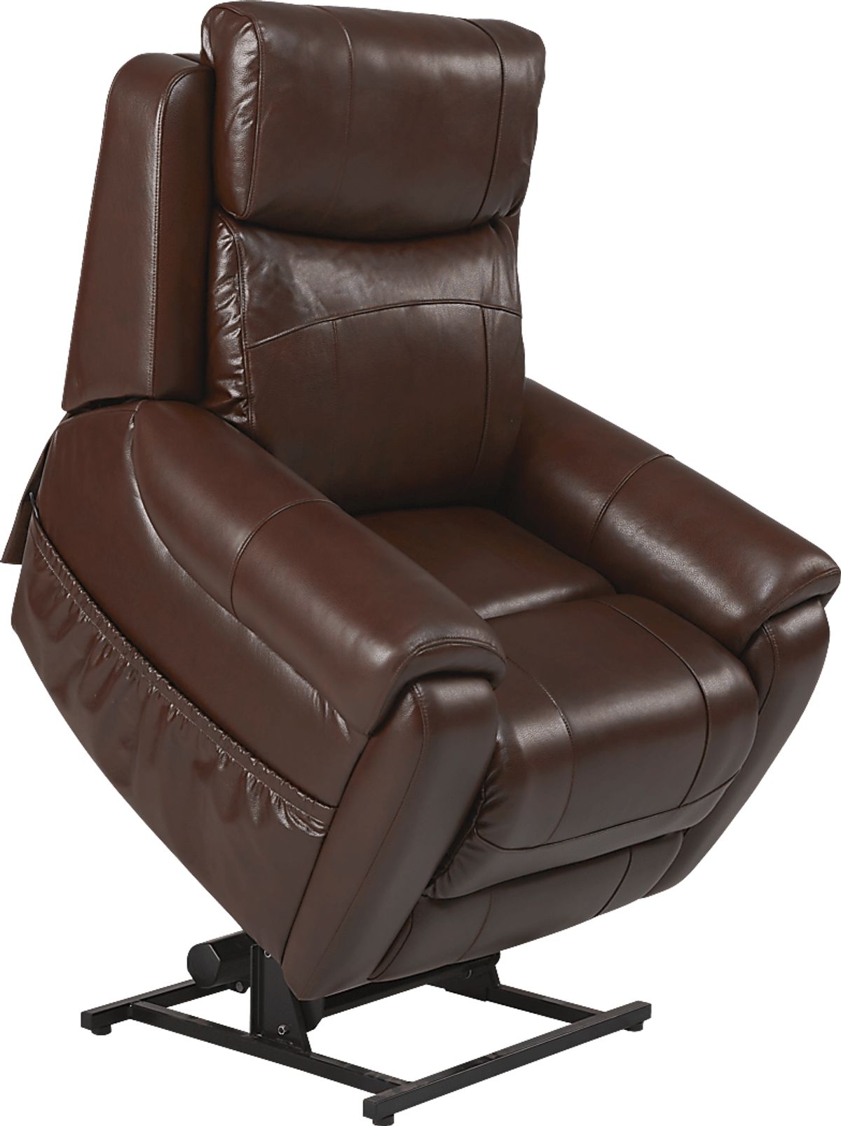 Calden Brown Leather Dual Power Recliner | Rooms to Go