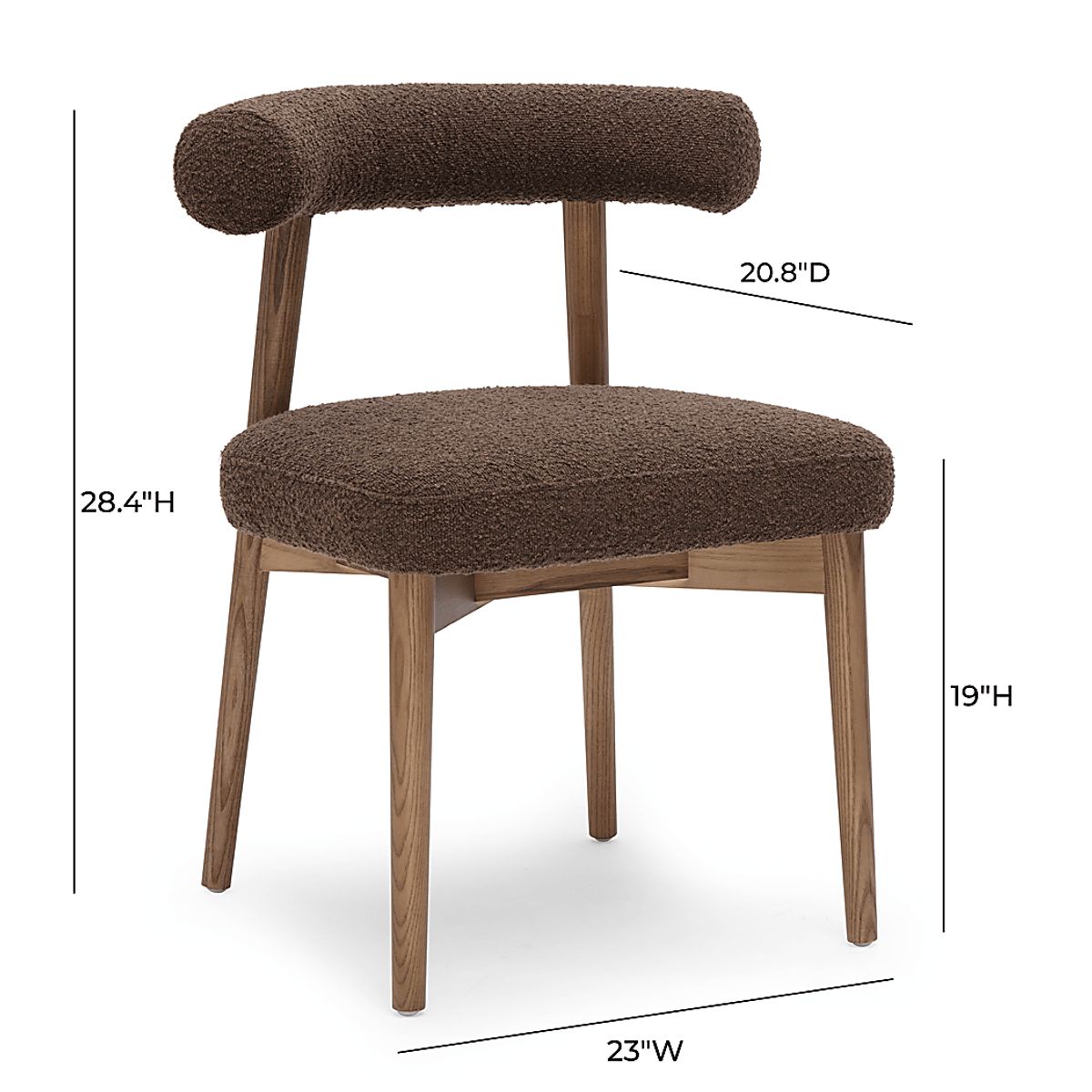Calewood Dark Brown Wood Polyester Fabric Dining Chair | Rooms to Go