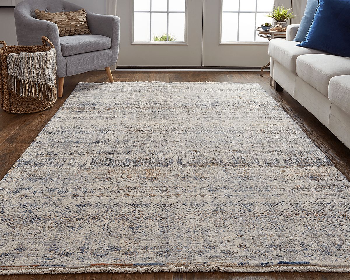 Callaneva Blue,Ivory,Tan Beige,Blue,Brown Rugs | Rooms to Go