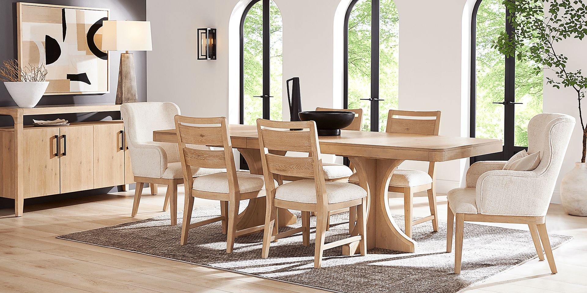 Beige wood dining table store