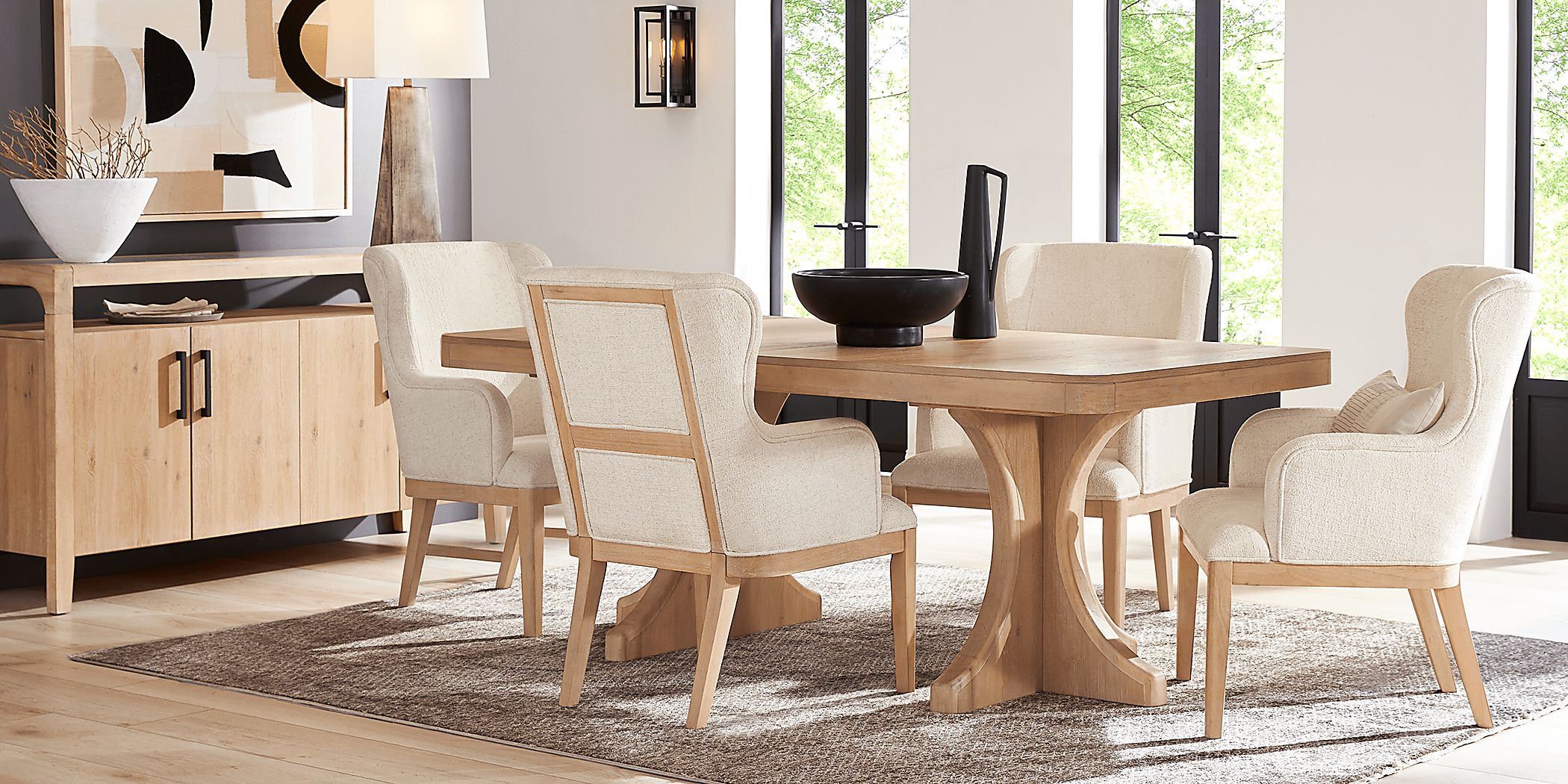 Callen Way 5 Pc Beige Colors,Light Wood,White Dining Room Set With ...