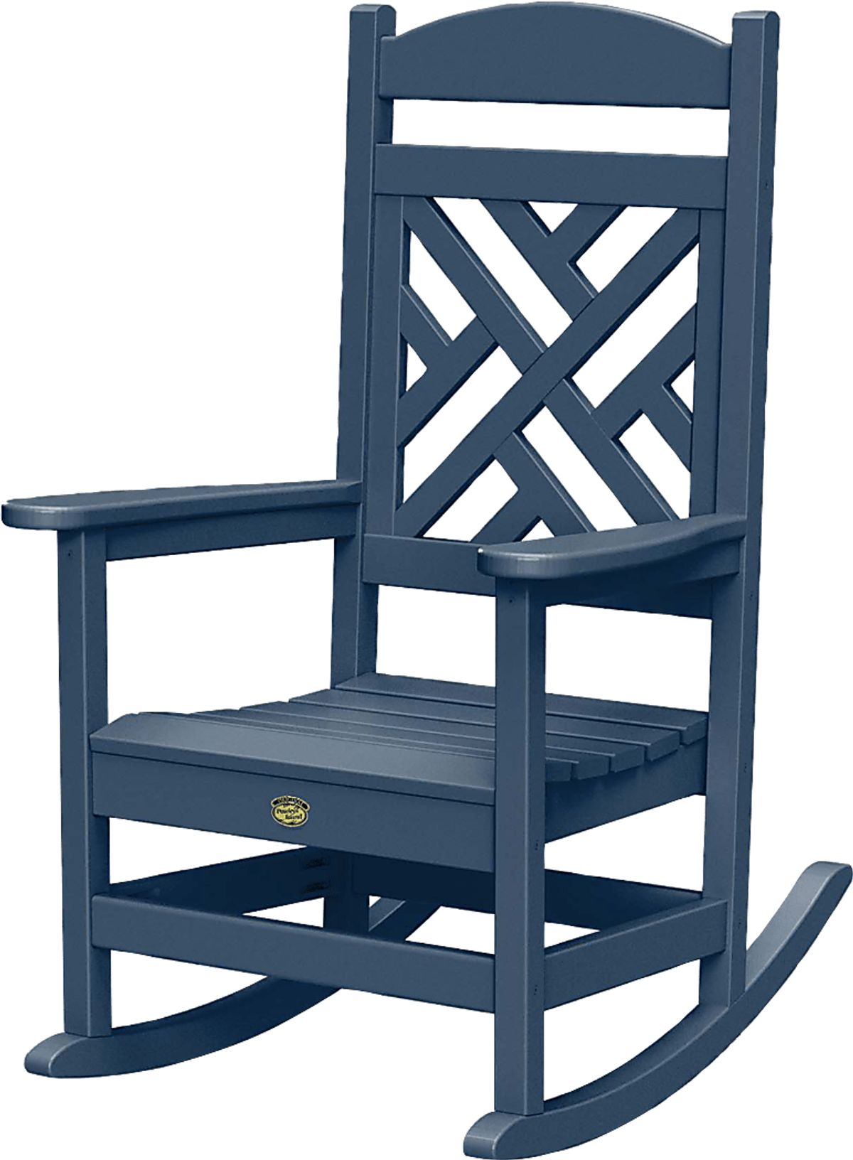 Calssi Navy Blue Plastic Outdoor Rocking Chair | Rooms to Go