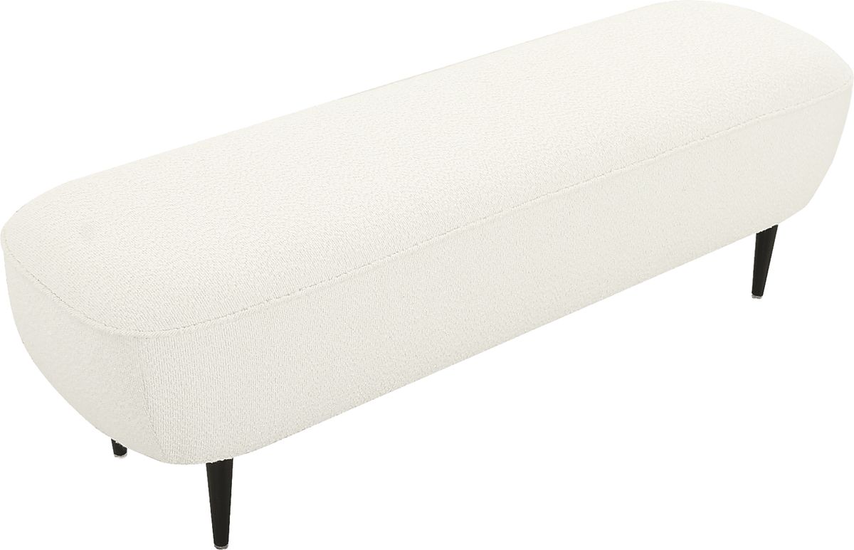 Calstan Cream Beige Polyester Fabric Bench | Rooms to Go