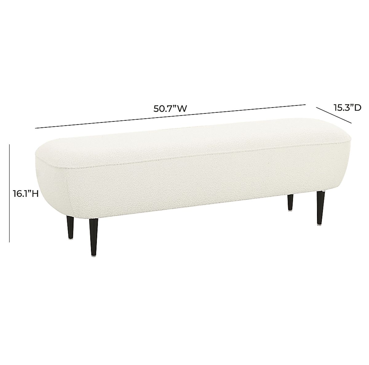 Calstan Cream Beige Polyester Fabric Bench | Rooms to Go