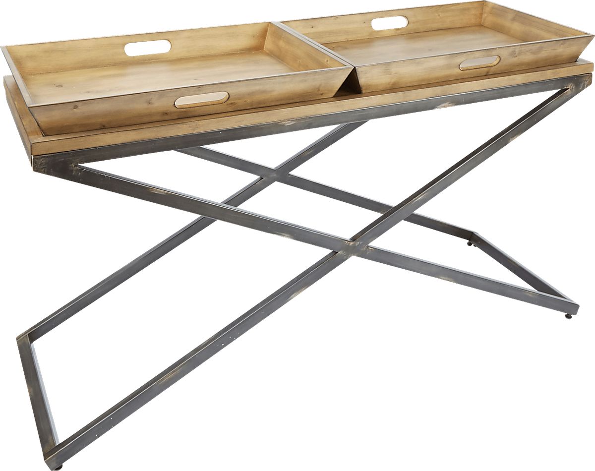 Cambay Brown Dark Wood Console Table | Rooms to Go