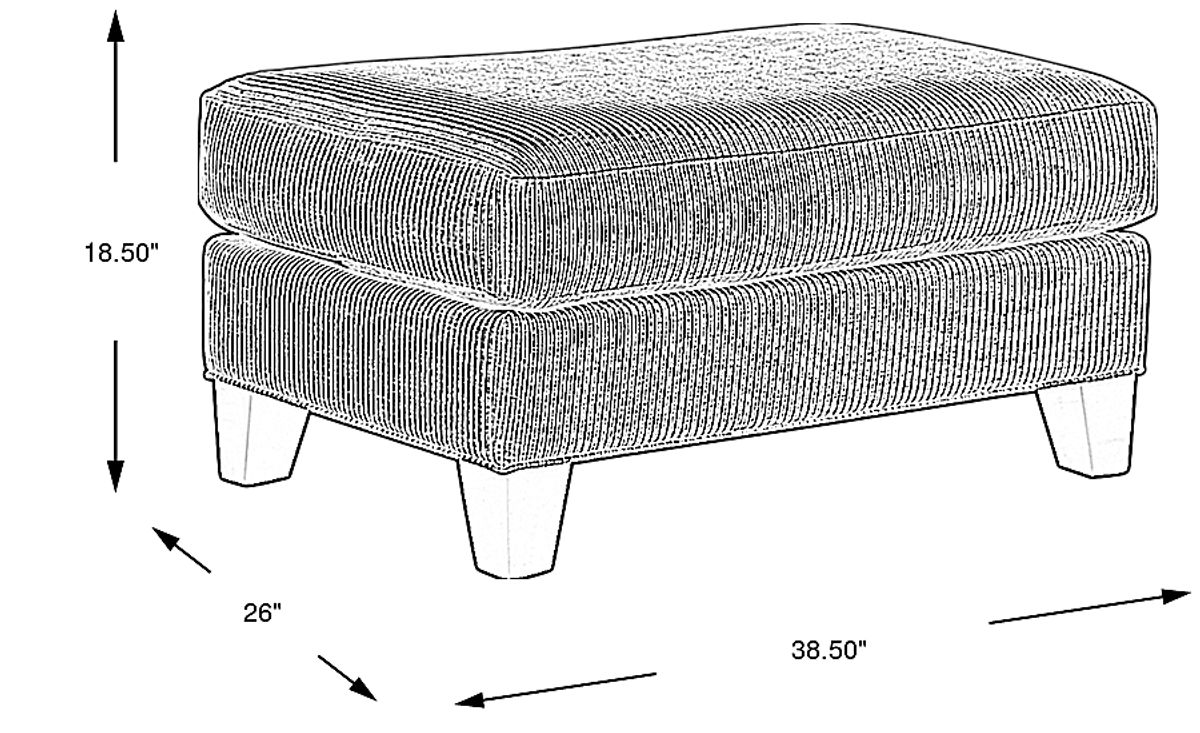 Cindy Crawford Cambria Blue Polyester Fabric Ottoman | Rooms to Go