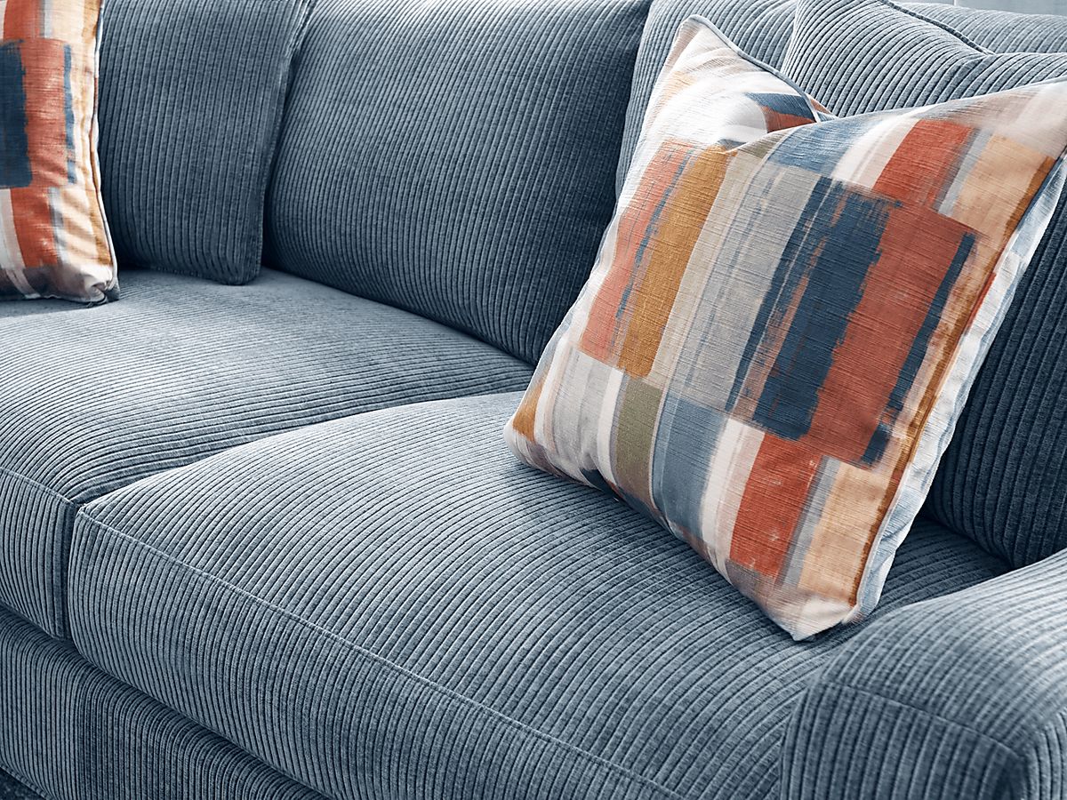 Cindy Crawford Cambria Blue Polyester Fabric Sleeper Sofa | Rooms to Go