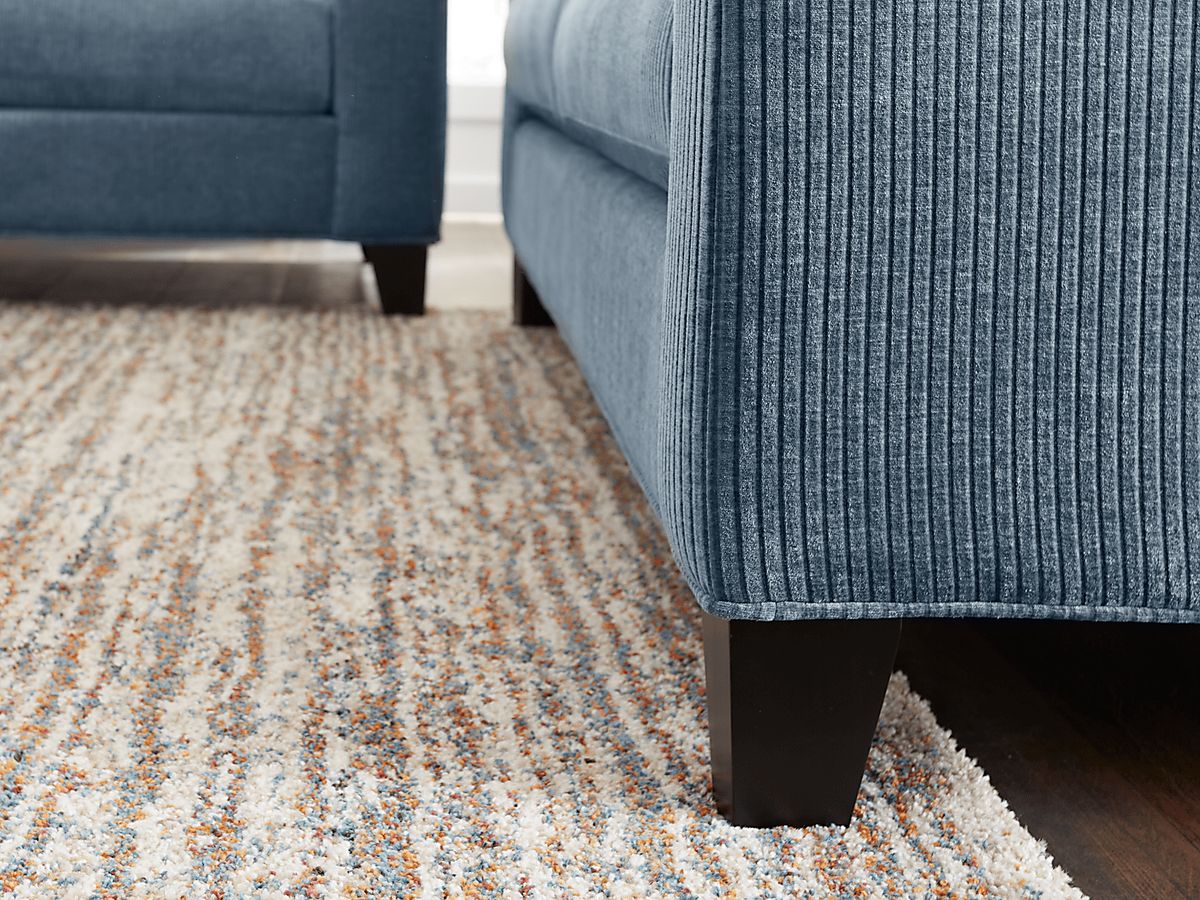 Cindy Crawford Cambria Blue Polyester Fabric Sofa | Rooms to Go