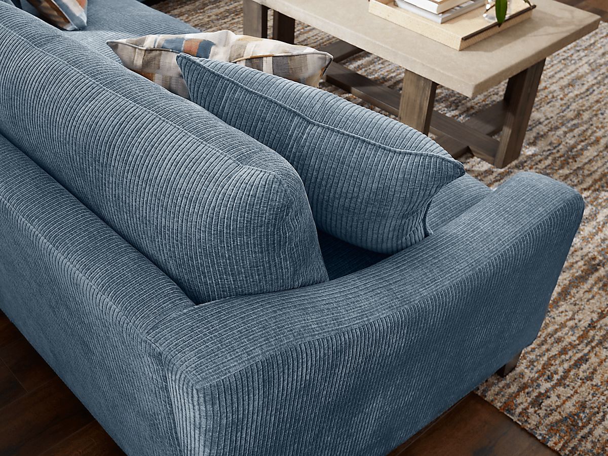 Cindy Crawford Cambria Blue Polyester Fabric Sofa | Rooms to Go