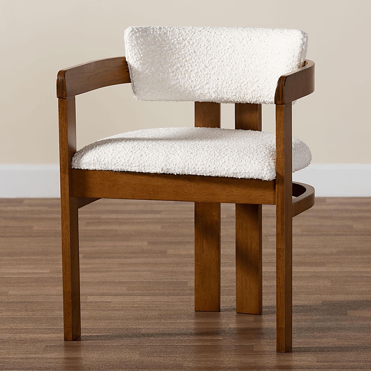 Camelliay Cream Colors,Light Wood,White Beige Polyester Fabric Arm ...