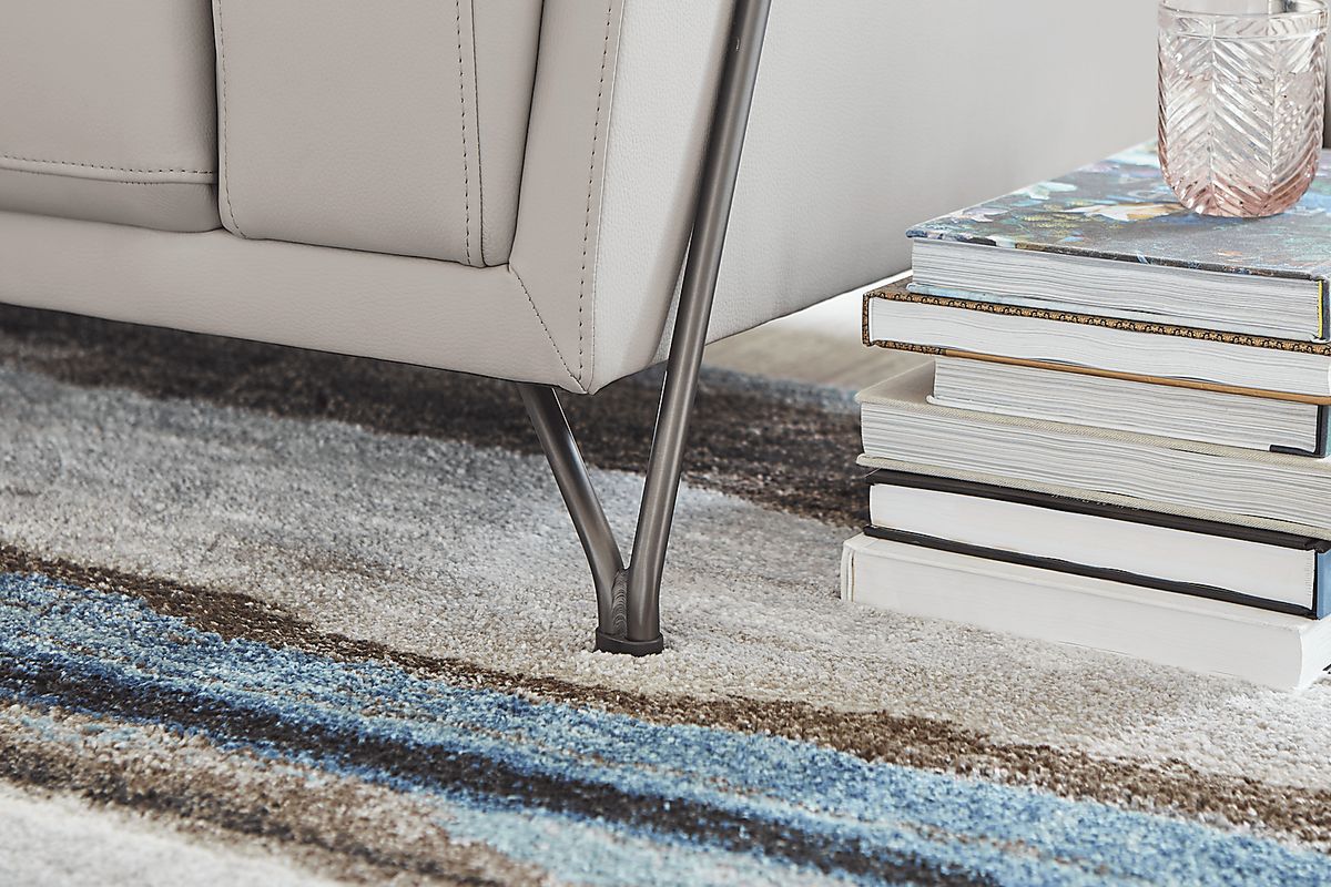 Camelot Dove Gray Leather Loveseat | Rooms to Go