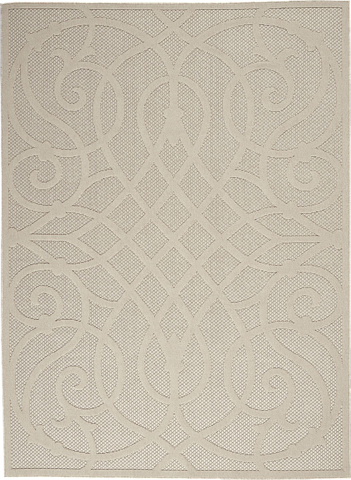 Cammie Cream Beige Polypropylene Fabric Outdoor Rug | Rooms to Go