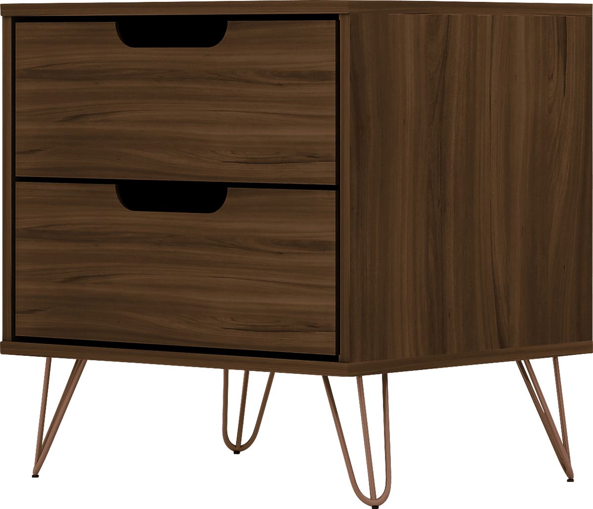 Camomile V Dark Wood Sangria Brown Nightstand | Rooms to Go