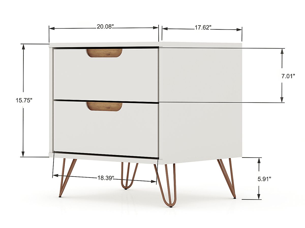 Camomile V Off-White Beige,White Nightstand | Rooms to Go