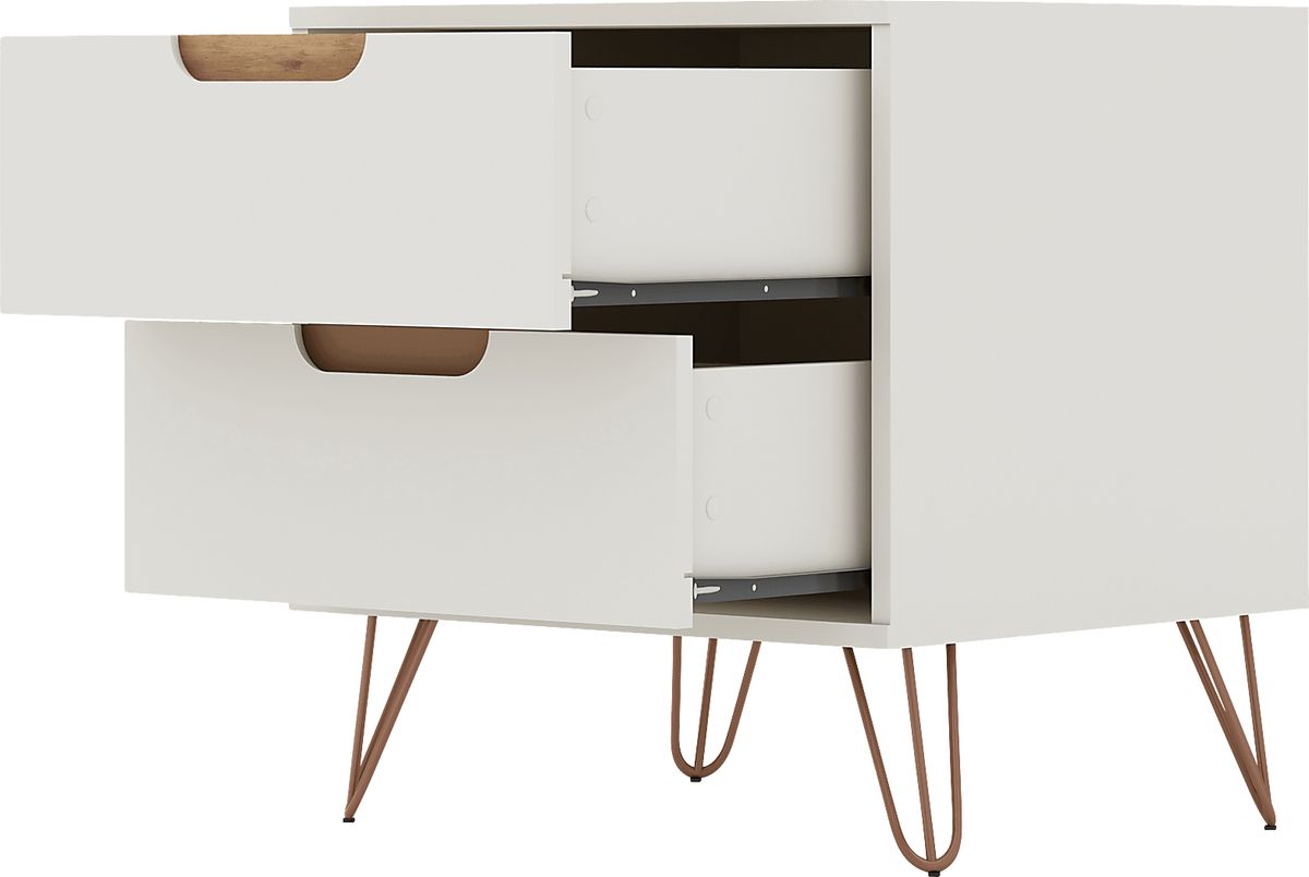 Camomile V Off-White Beige,White Nightstand | Rooms to Go