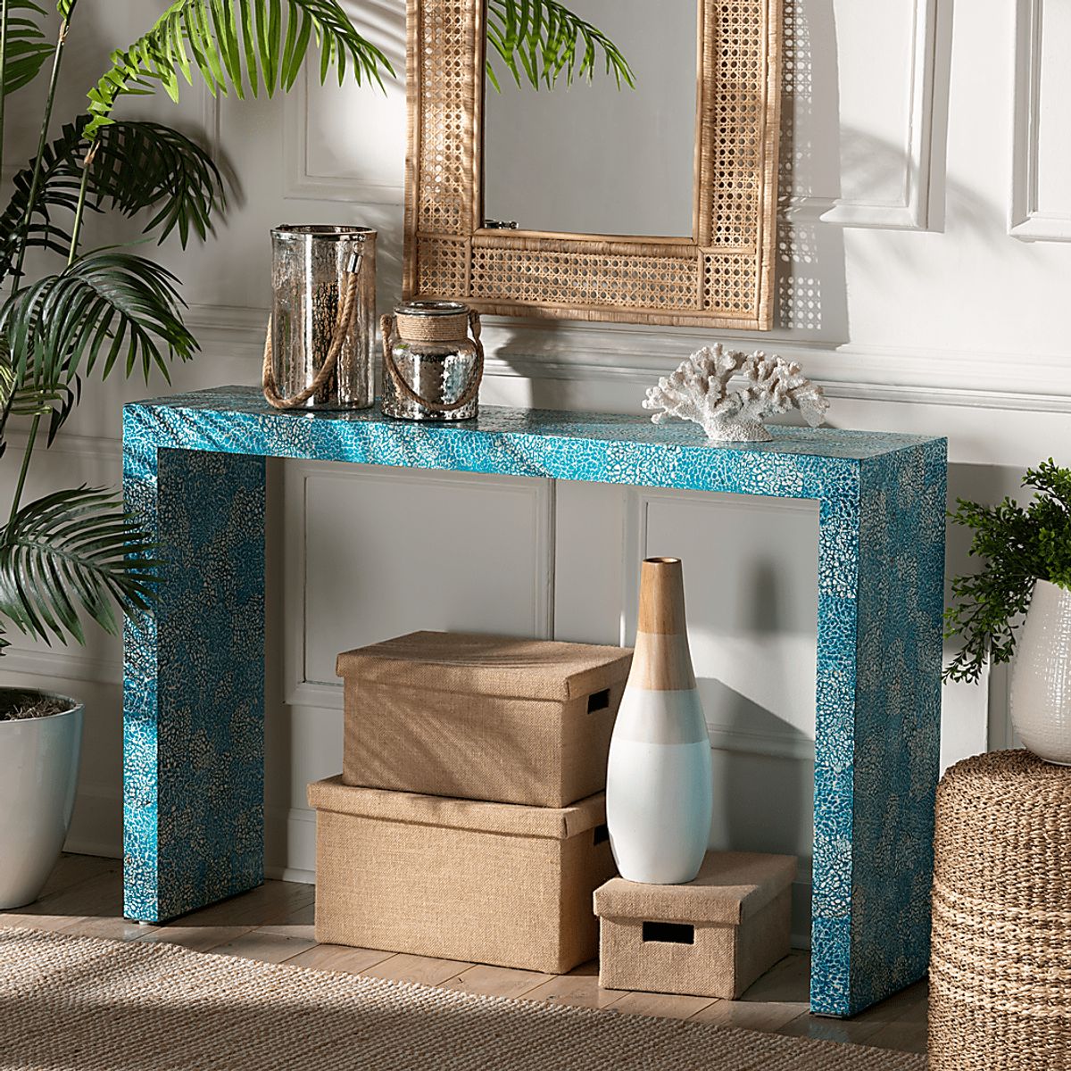 Campanlle Blue Sofa Table | Rooms to Go