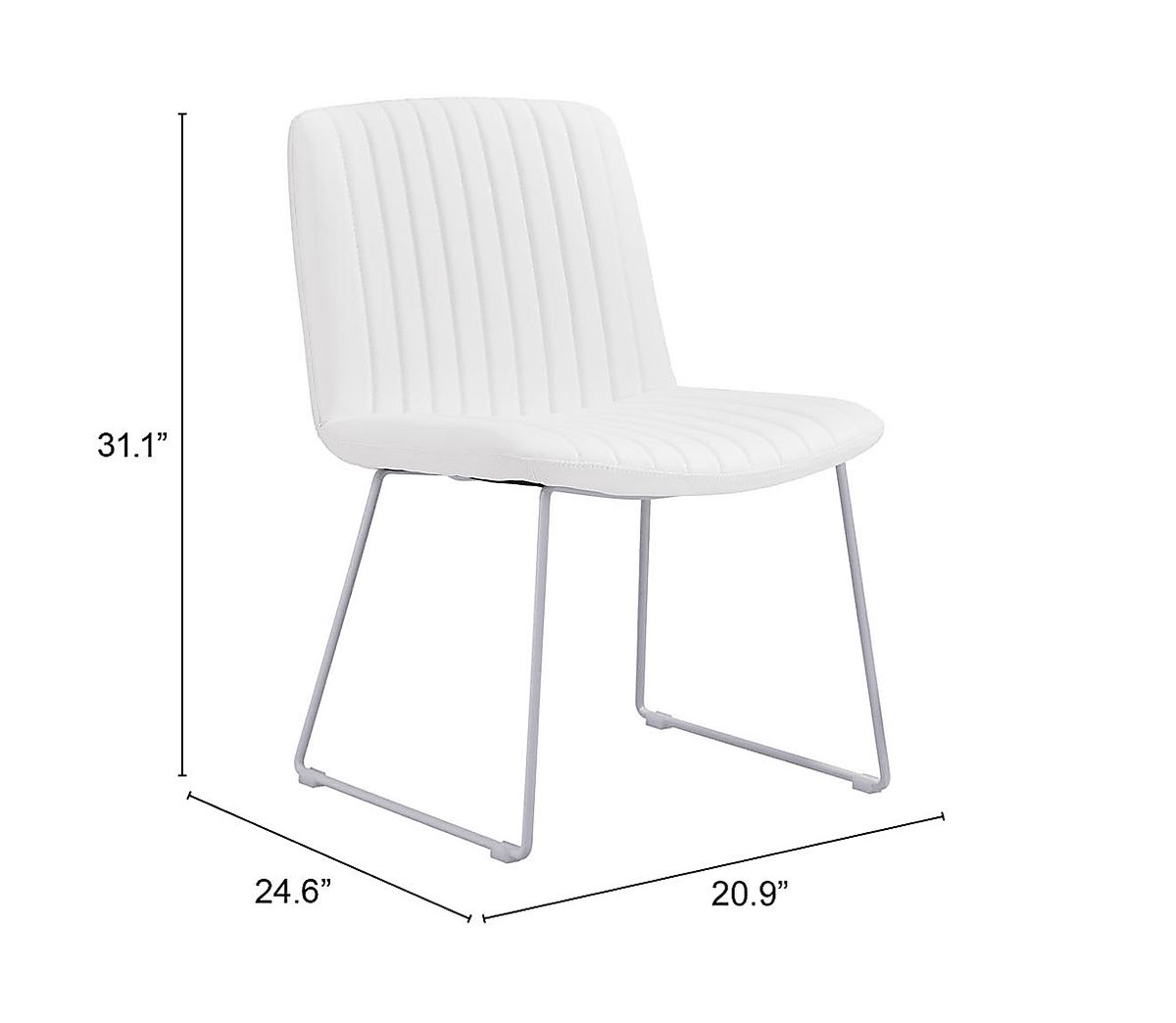 Camulet White Colors,White Vinyl Fabric Dining Chair Set Of 2 | Rooms to Go
