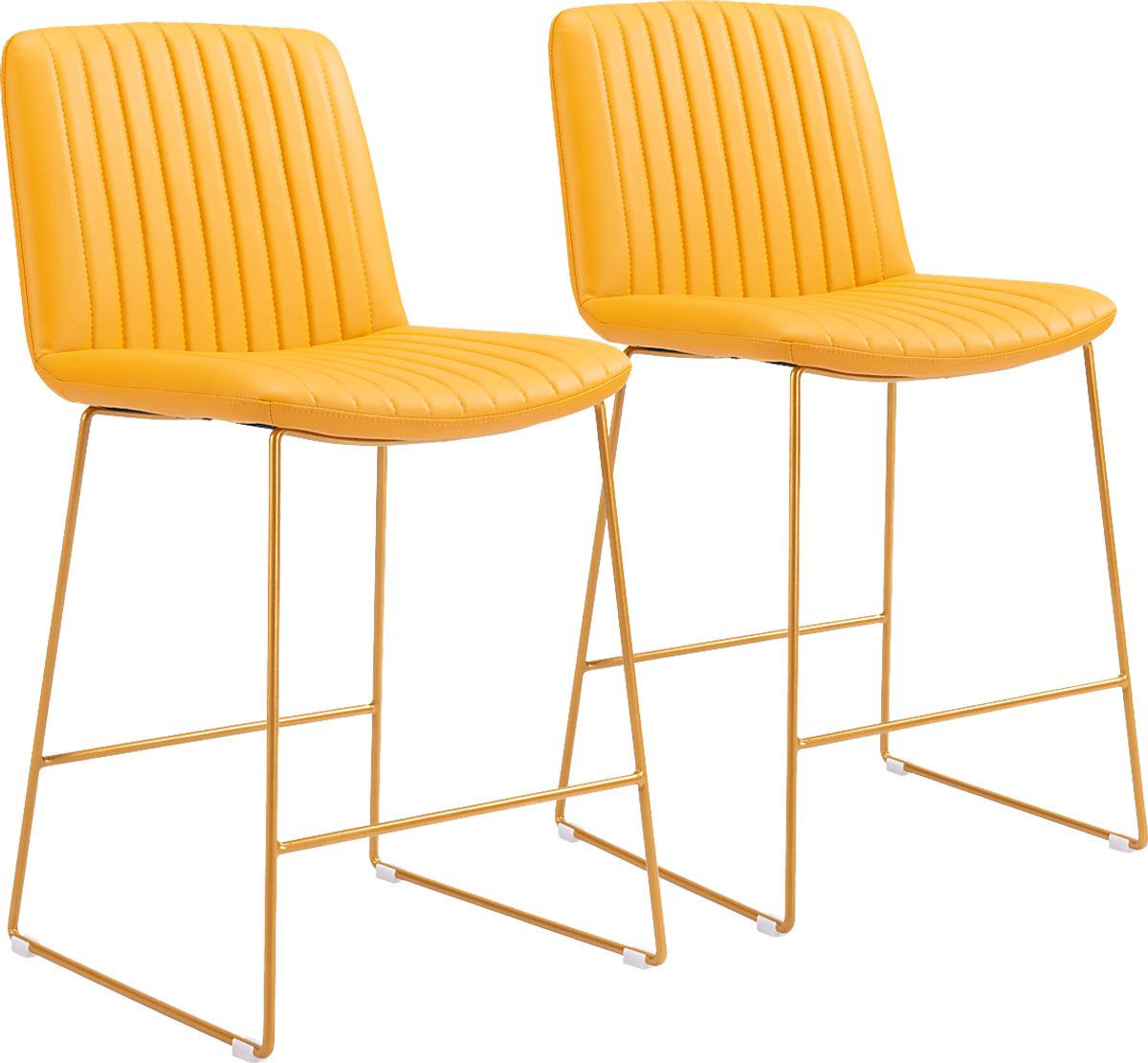 Camulet Yellow Colors Vinyl Fabric Counter Stool Set Of 2 | Rooms to Go