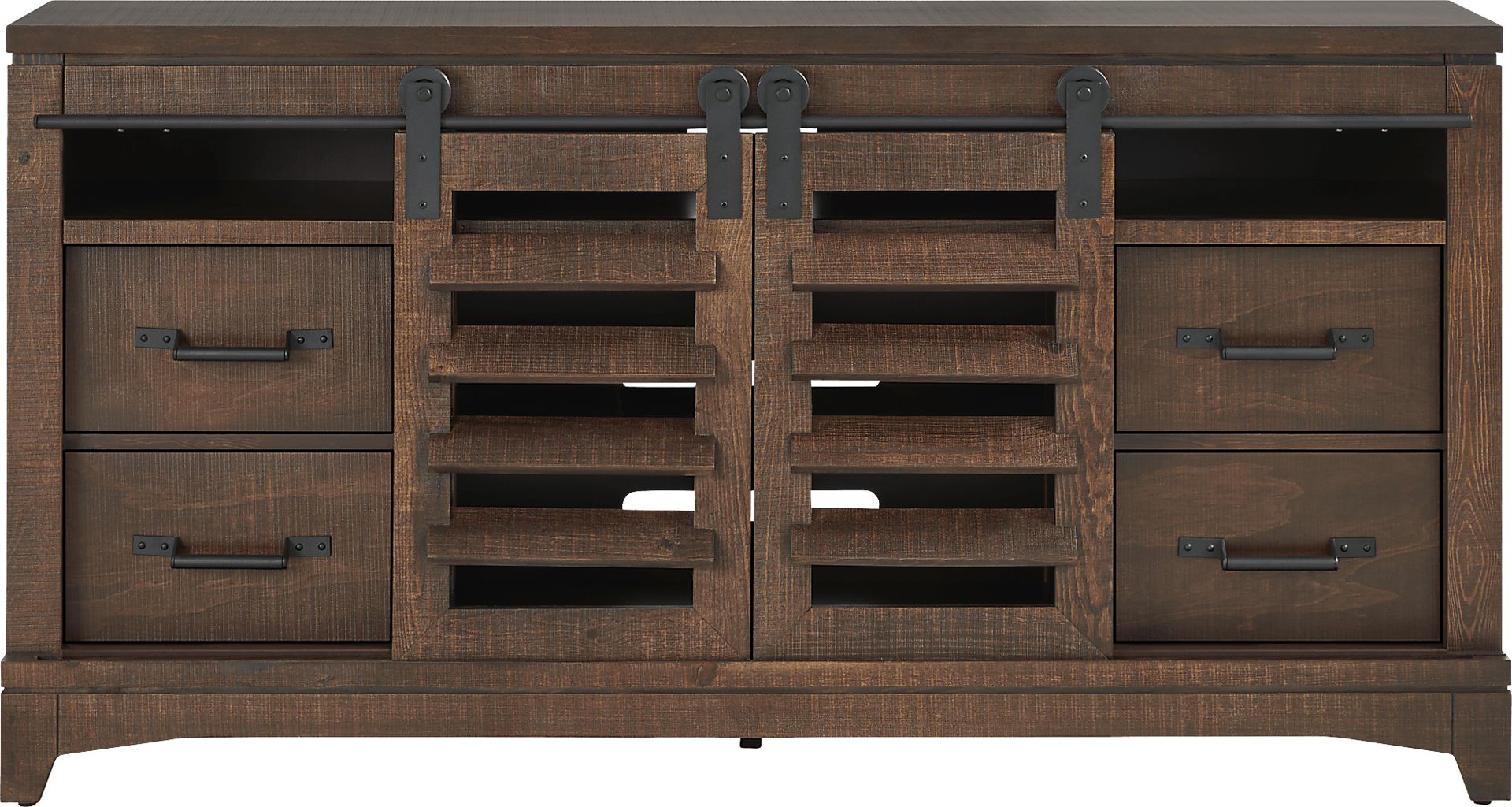 Canoe Creek II Tobacco Dark Wood Console | Rooms to Go