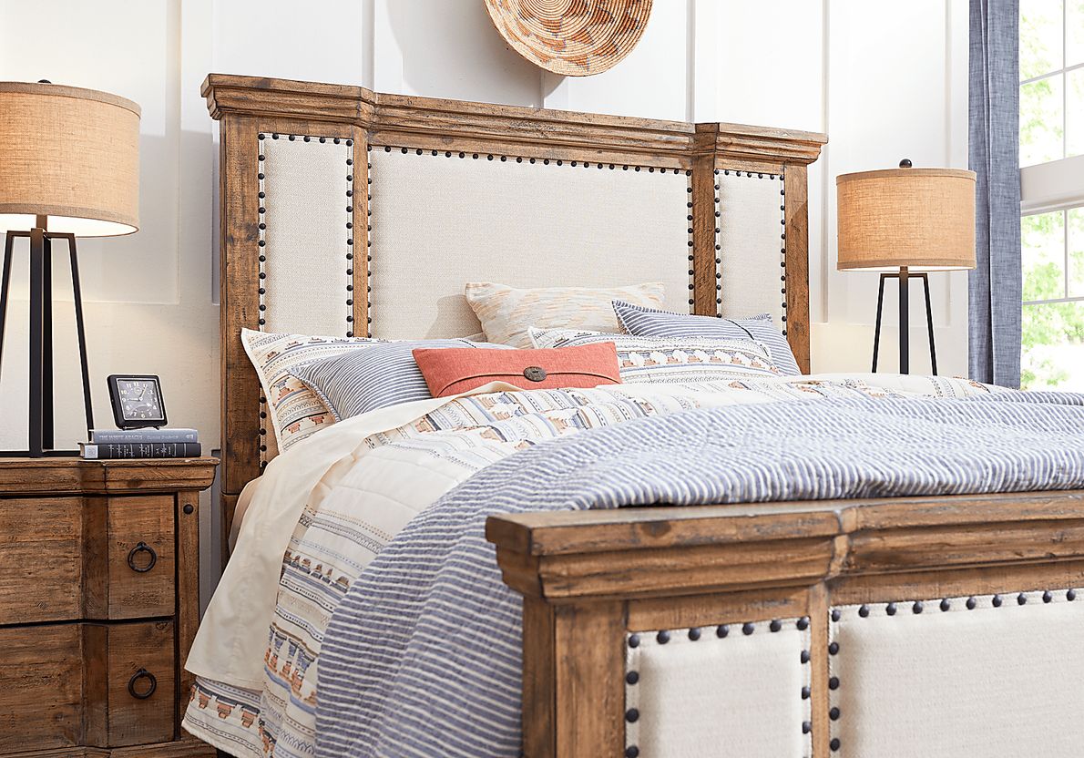 Canyon City Camel 7 Pc Queen Upholstered Bedroom - Rooms To Go