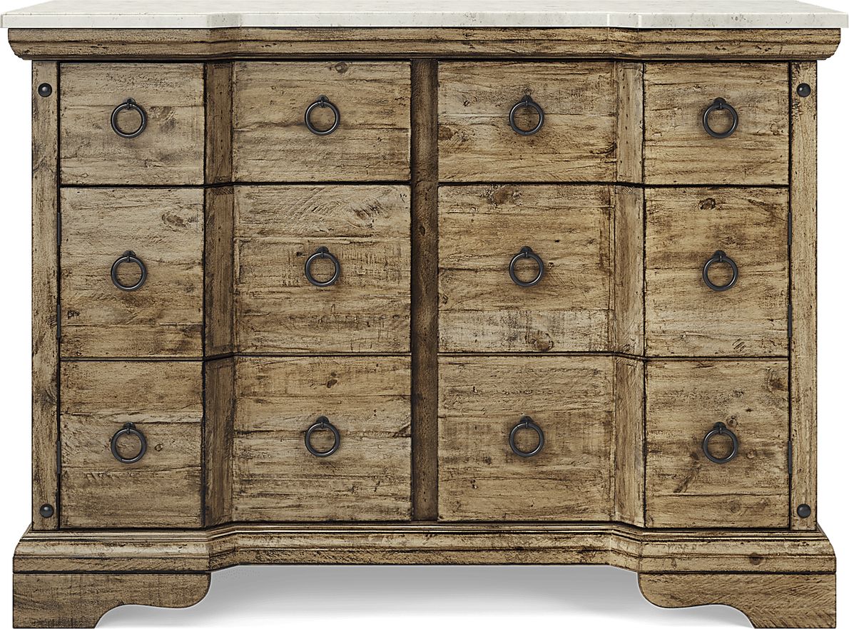 Canyon City Tan Light Wood Buffet With Stone Top - Rooms To Go