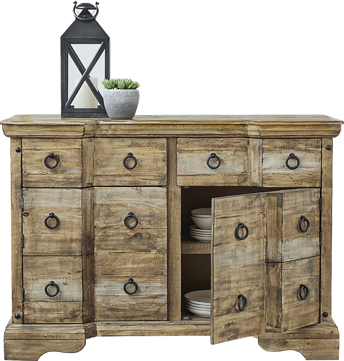 Canyon City Tan Light Wood Buffet With Top | Rooms to Go
