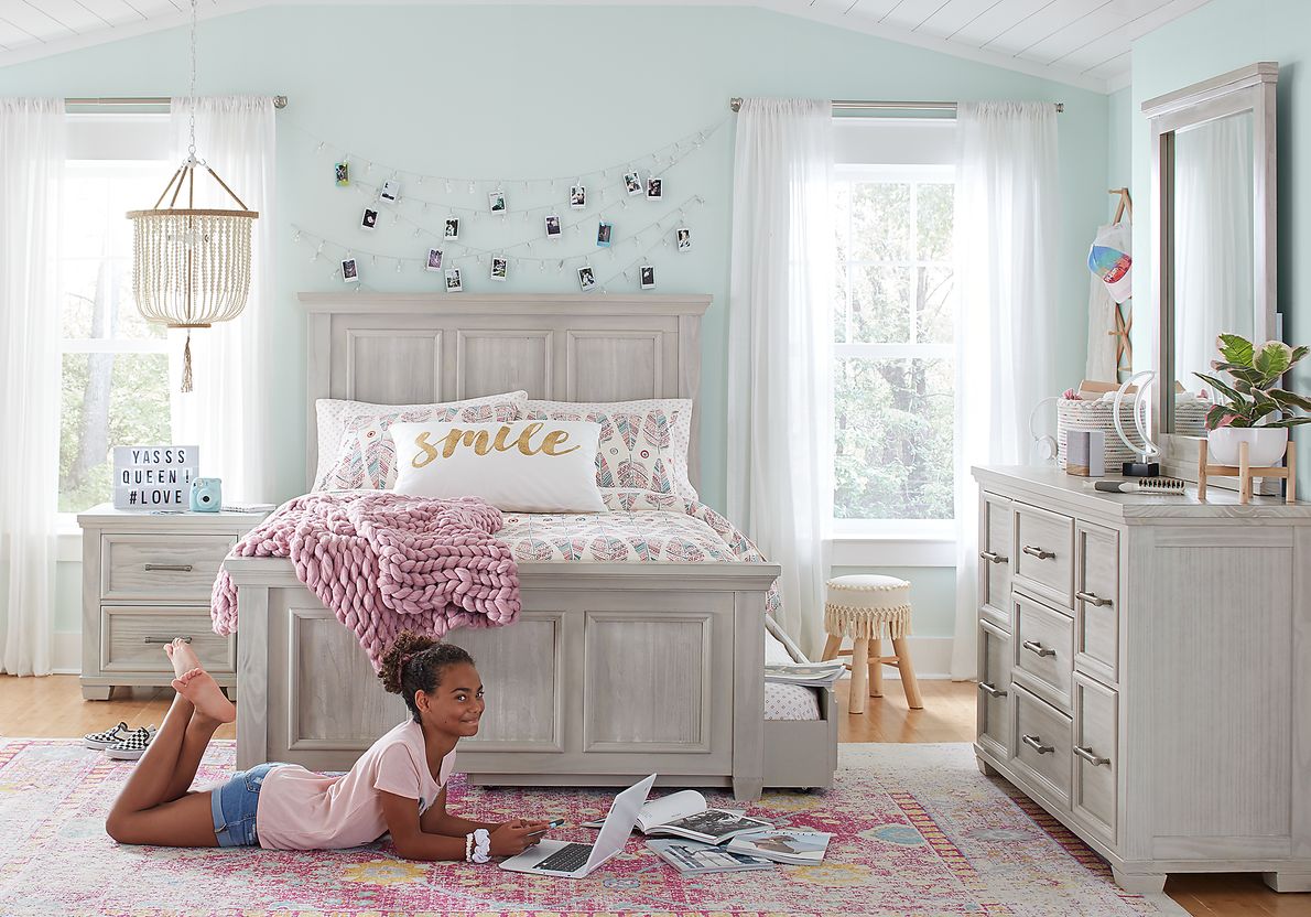 Kids Canyon Lake Ash Gray Mirror - Rooms To Go