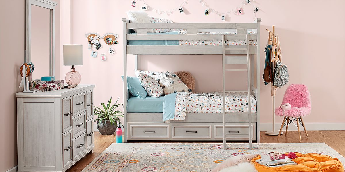 Canyon Lake Ash Gray Twin/Twin Bunk - Rooms To Go