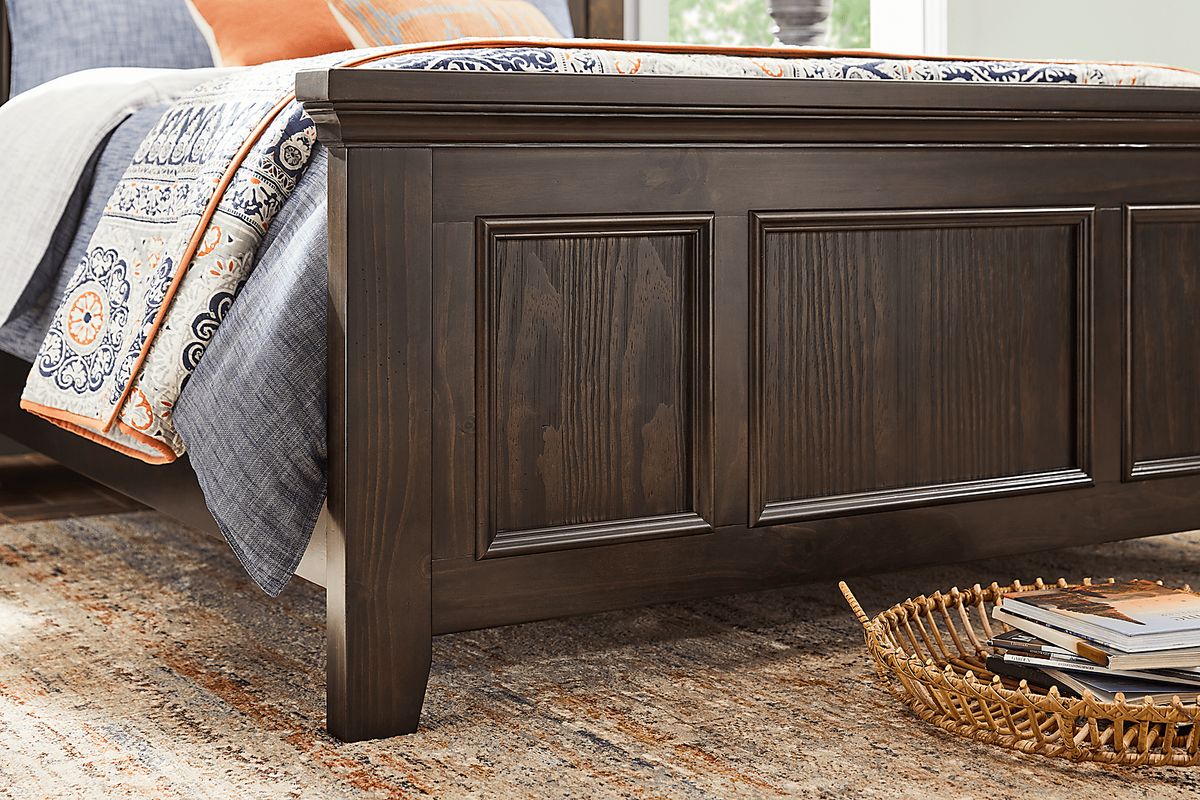 Canyon River 7 Pc Java Dark Wood King Bedroom Set With 3 Pc King Panel ...