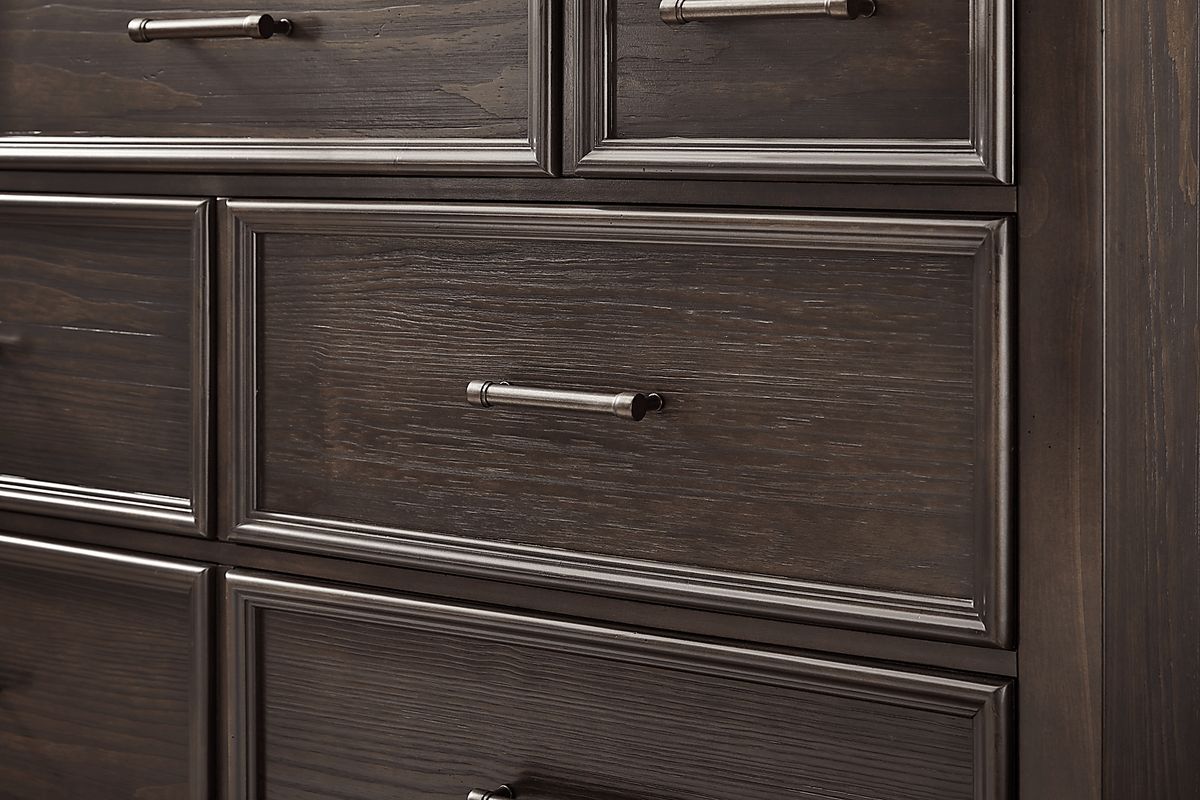 Canyon River 5 Pc Java Dark Wood Queen Bedroom Set With 3 Pc Queen ...