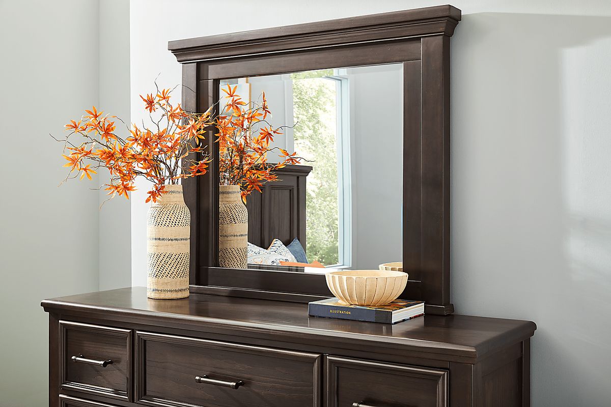 Canyon River 5 Pc Java Dark Wood Queen Bedroom Set With 3 Pc Queen ...