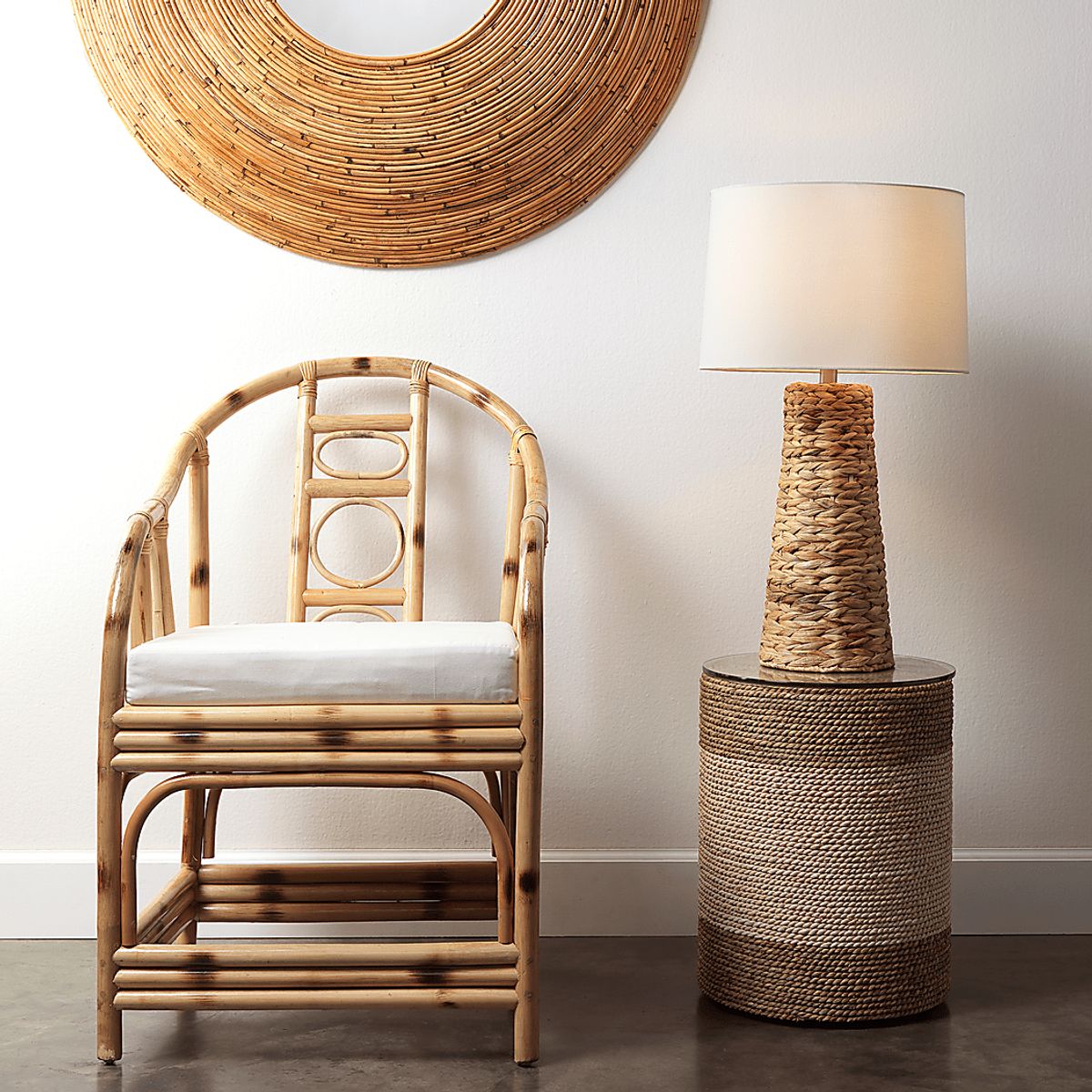 Caplan Shade Natural Beige,White Table Lamp | Rooms to Go