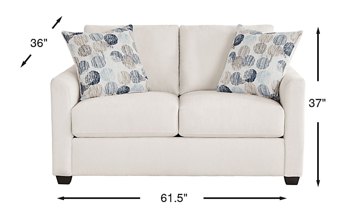 Caprice Ivory Beige Chenille Fabric Loveseat | Rooms to Go