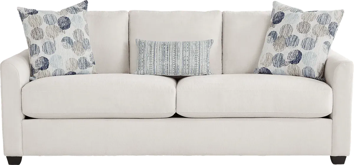 Caprice Ivory Beige Chenille Fabric Sofa | Rooms to Go