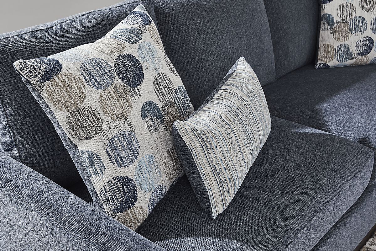 Caprice 8 Pc Navy Blue Chenille Fabric Premium Sleeper Living Room Set ...