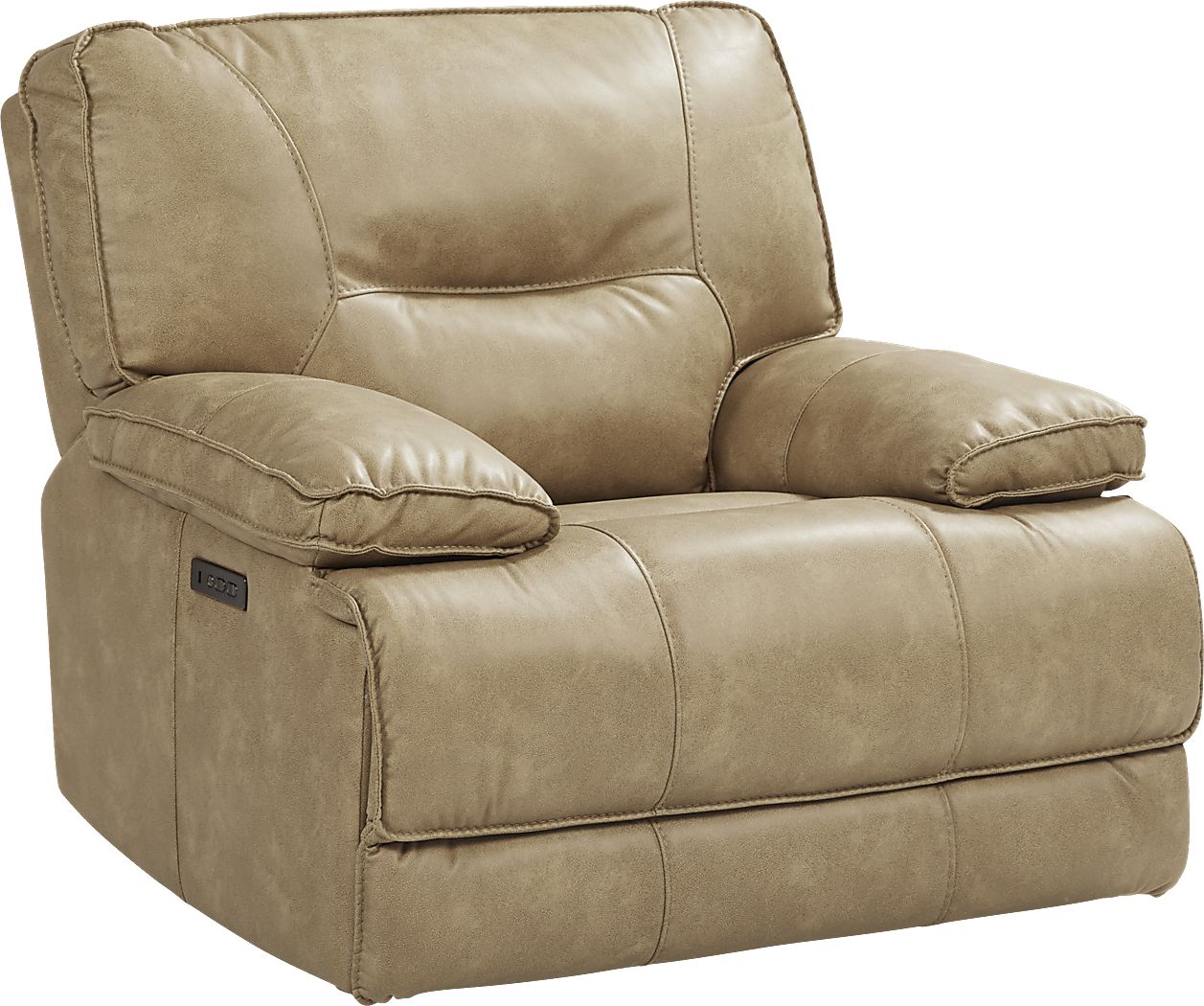 Caranova Camel Brown Polyurethane Fabric Power Recliner | Rooms to Go