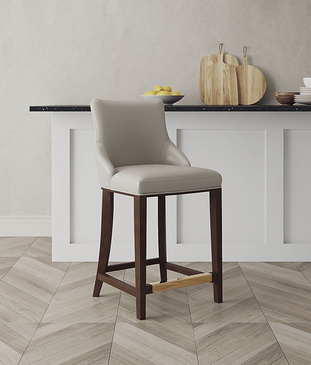 Carderock Light Gray Leatherette Counter Stool | Rooms to Go