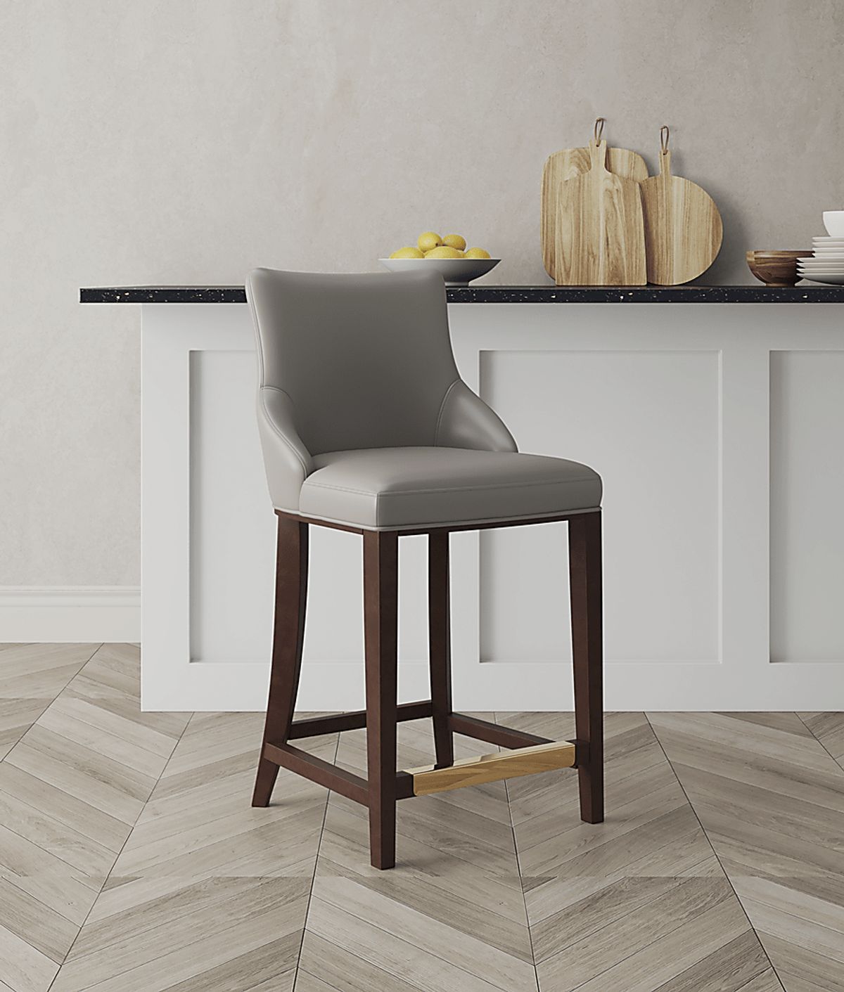 Carderock Taupe Beige Leatherette Counter Stool | Rooms to Go