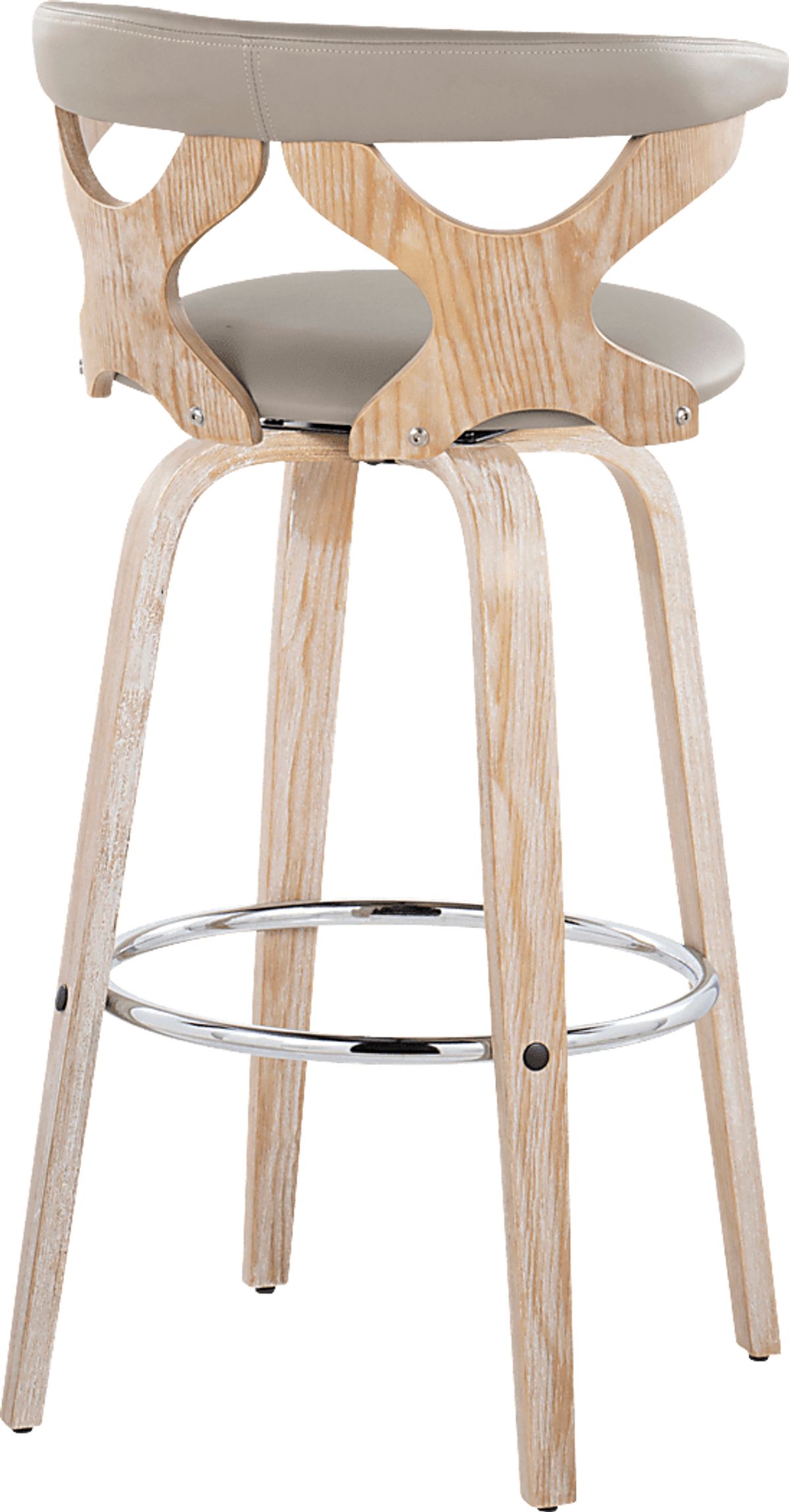 Cardeza II White Colors,White Light Gray Swivel Barstool | Rooms to Go