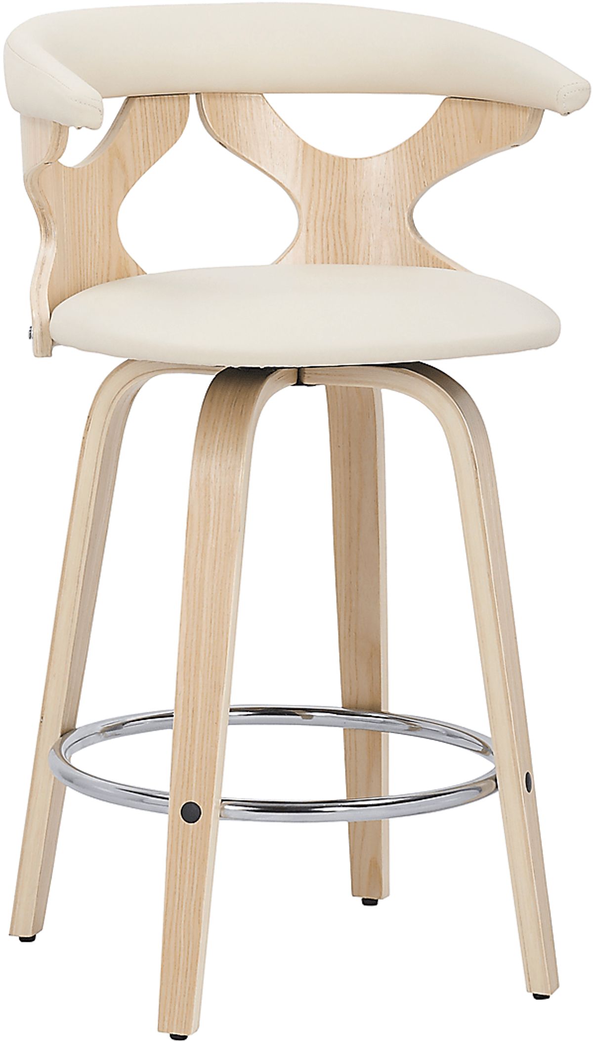Cardeza Natural Light Wood Cream Beige Swivel Barstool | Rooms to Go