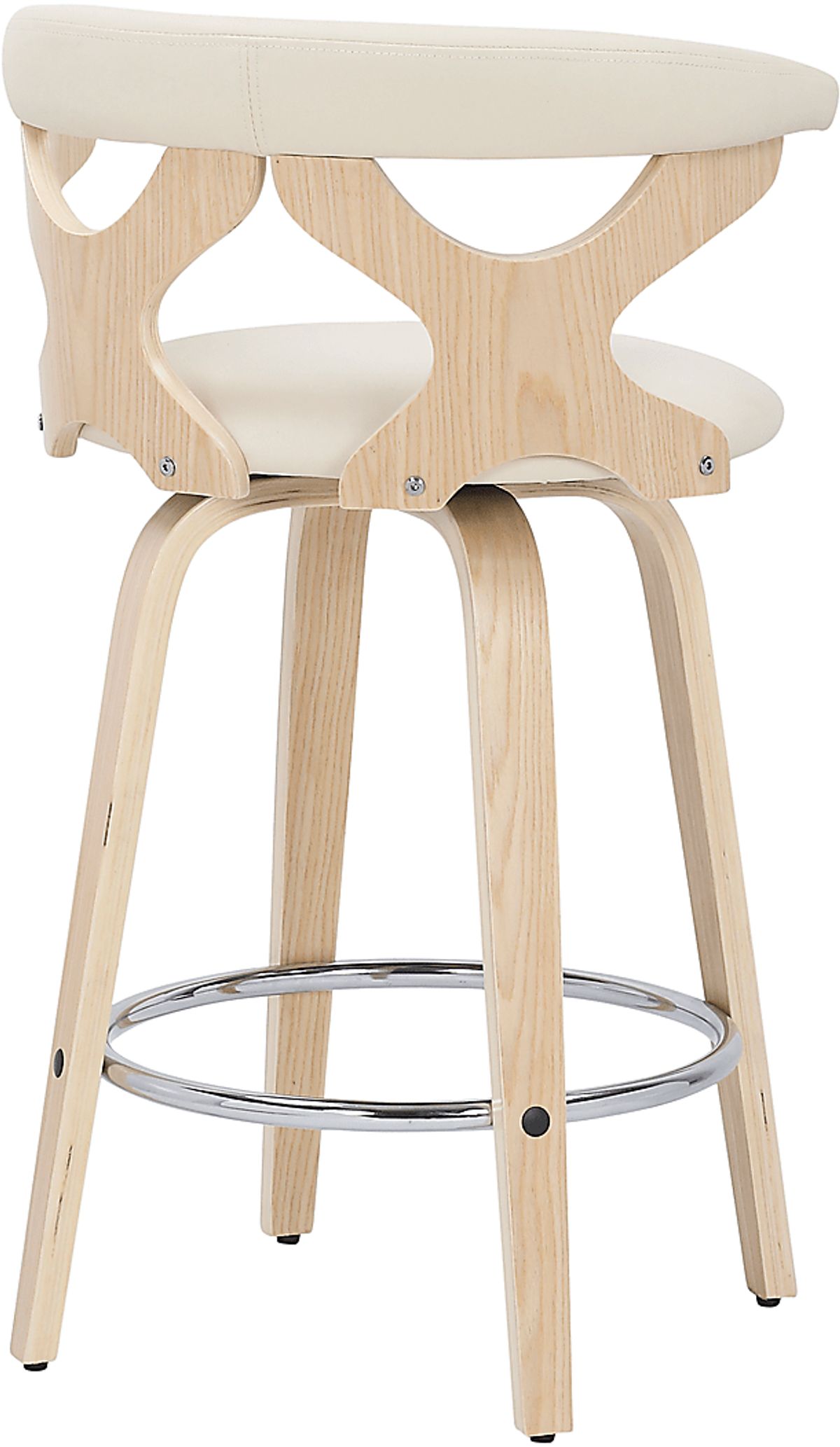 Cardeza Natural Light Wood Cream Beige Swivel Barstool | Rooms to Go