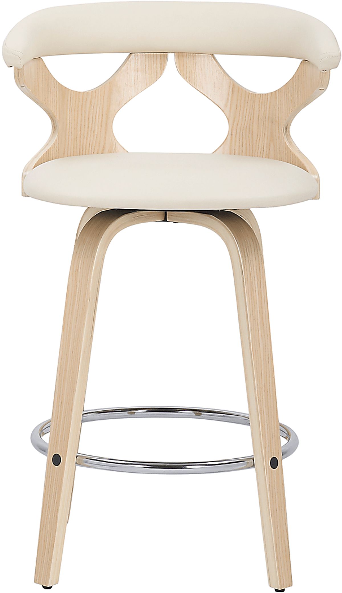 Cardeza Natural Light Wood Cream Beige Swivel Barstool | Rooms to Go