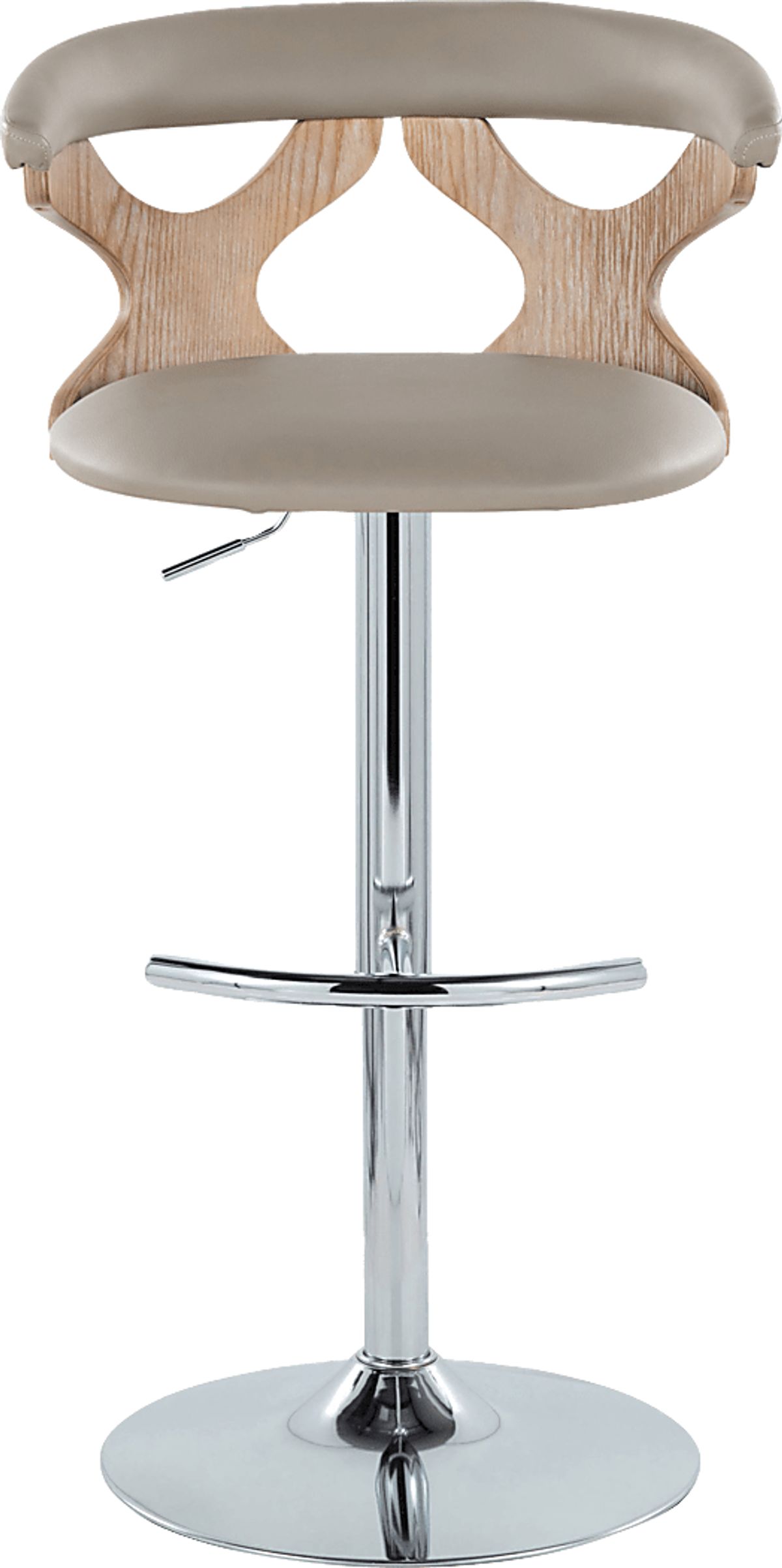 Cardeza V Chrome Metal Gray Polyurethane Fabric Adjustable,Swivel ...