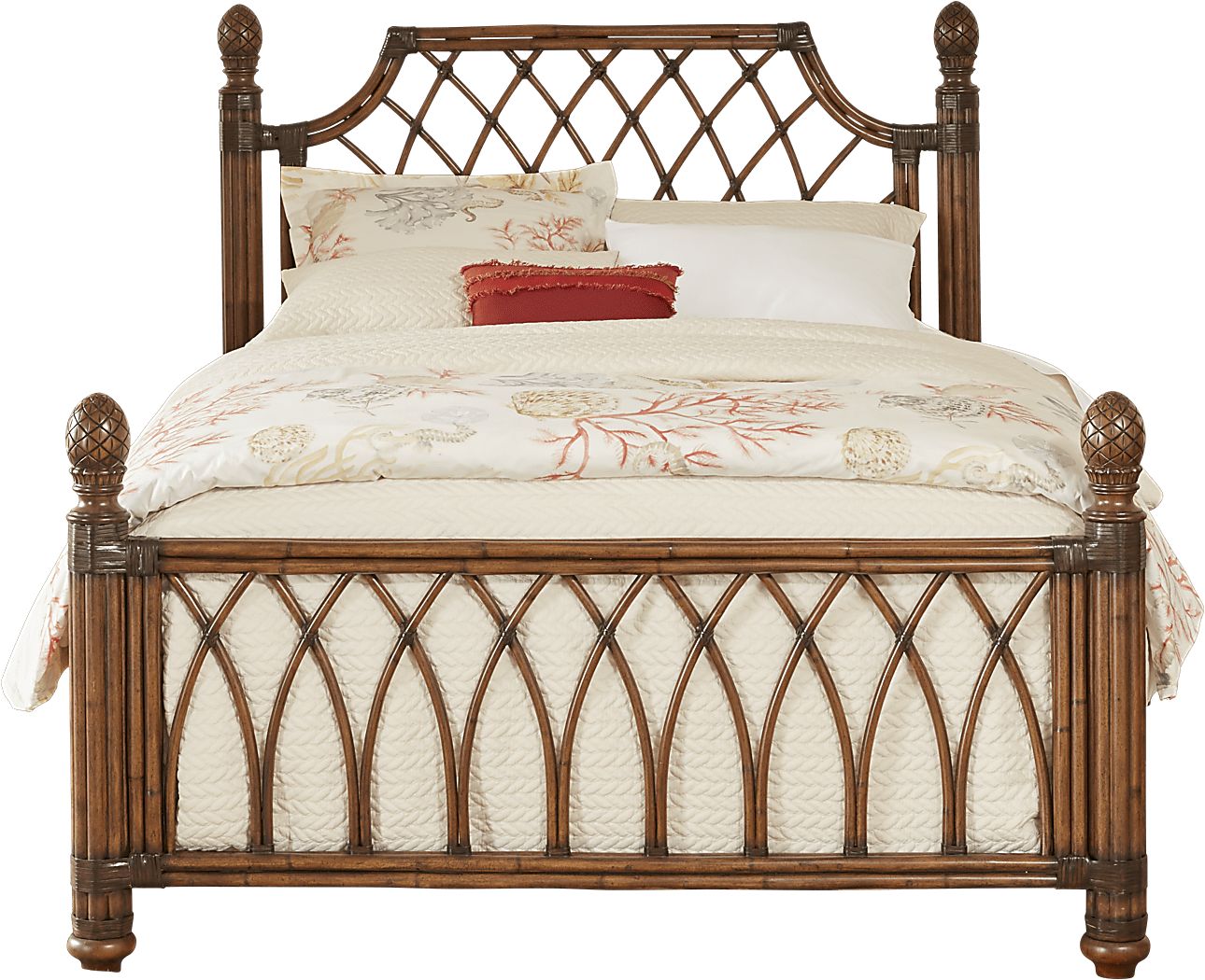 Caribbean Islands Brown 3 Pc King Lattice Bed - Rooms To Go