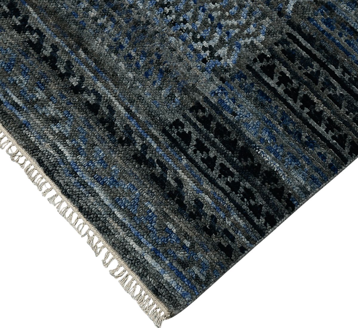 Carim Blue Wool Fabric Rugs | Rooms to Go