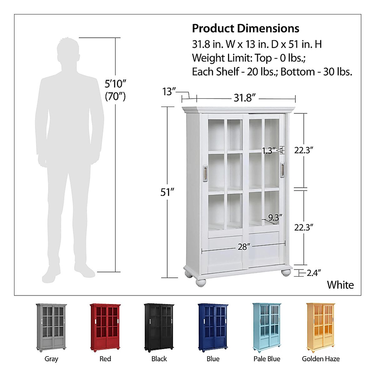 Carleta Blue Colors Bookcase | Rooms to Go