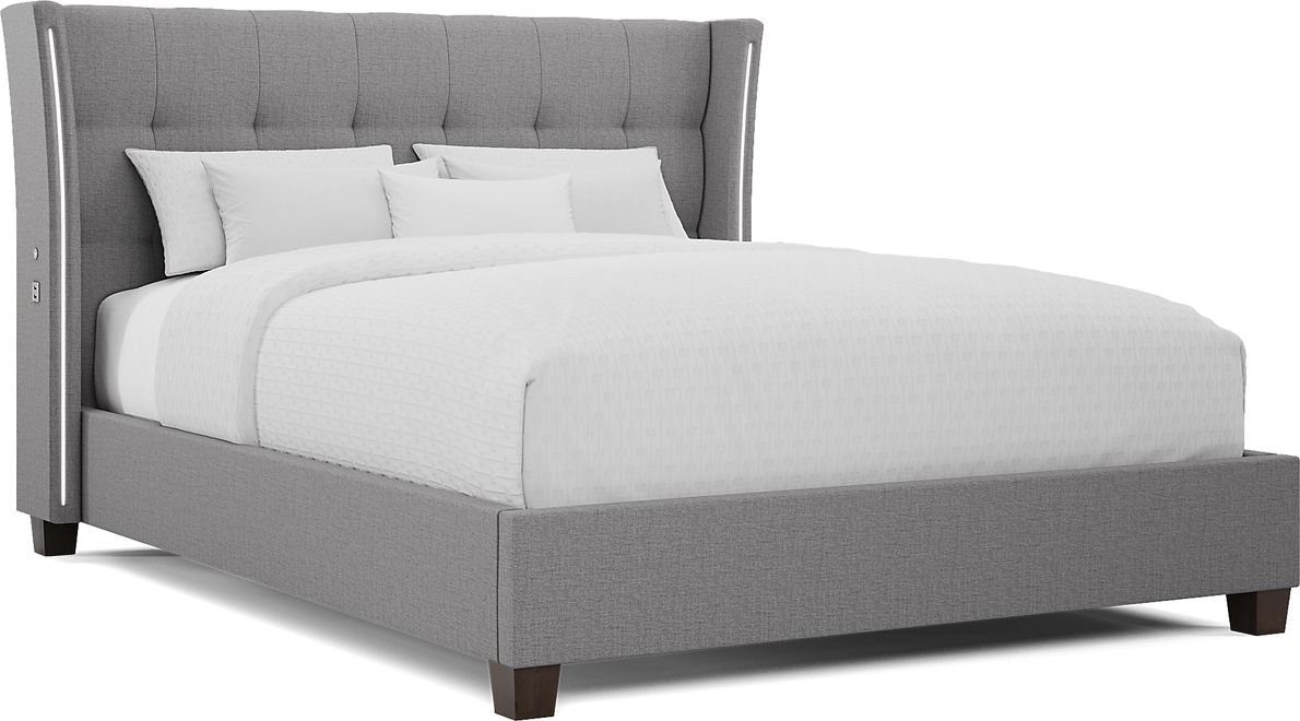 Carlie Gray 3 Pc King Upholstered Bed - Rooms To Go